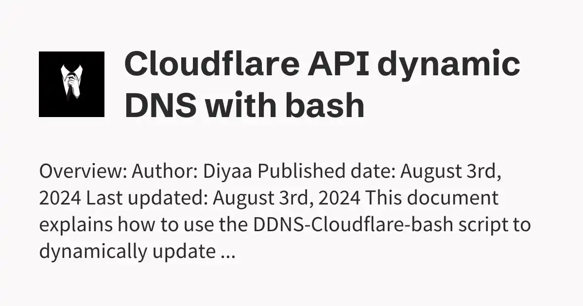Cloudflare API dynamic DNS with bash