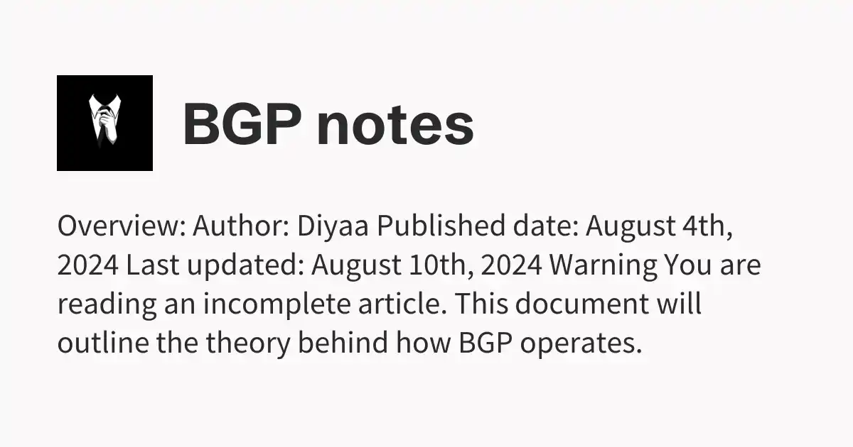 BGP notes