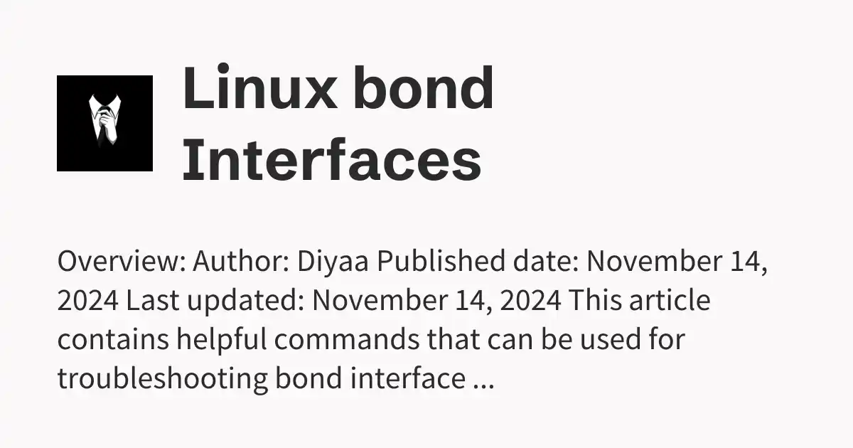Linux bond Interfaces