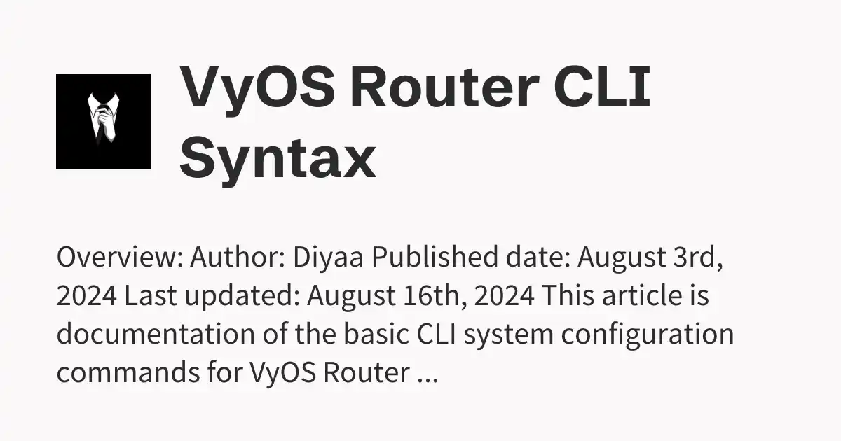 VyOS Router CLI Syntax
